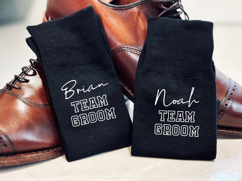 Custom Socks Black Dress Socks Best Man Socks Personalized Gifts ...