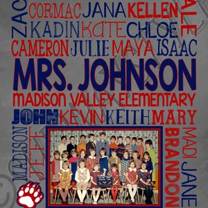 Printable Teacher Gift ~ Class Picture Subway Art ~ Personalized ...