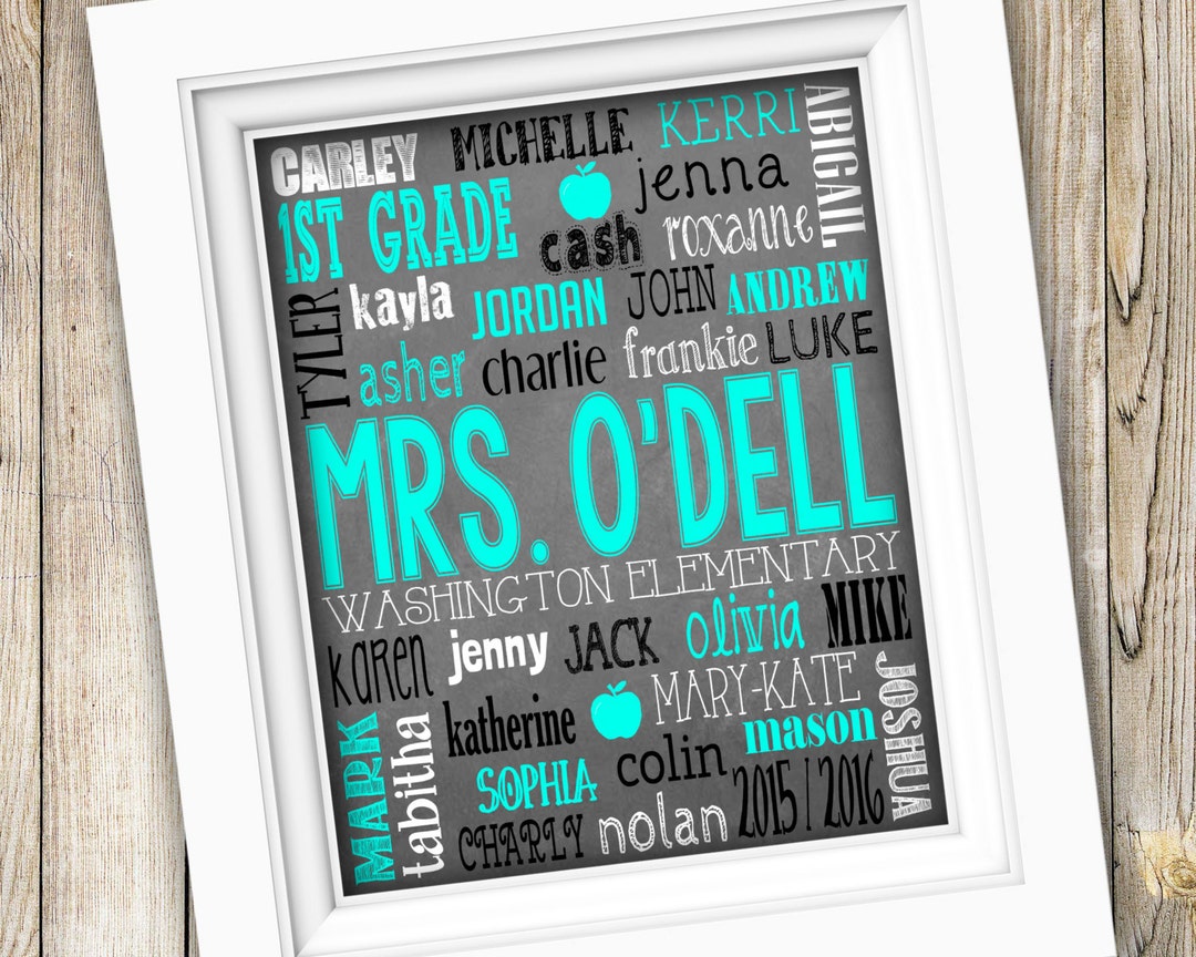 Printable Teacher Gift ~ End of Year Back to School Gift Student Names ...