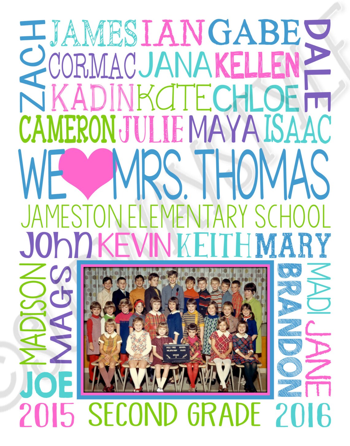Gift for Teacher Class Photo Gift Teacher Appreciation - Etsy