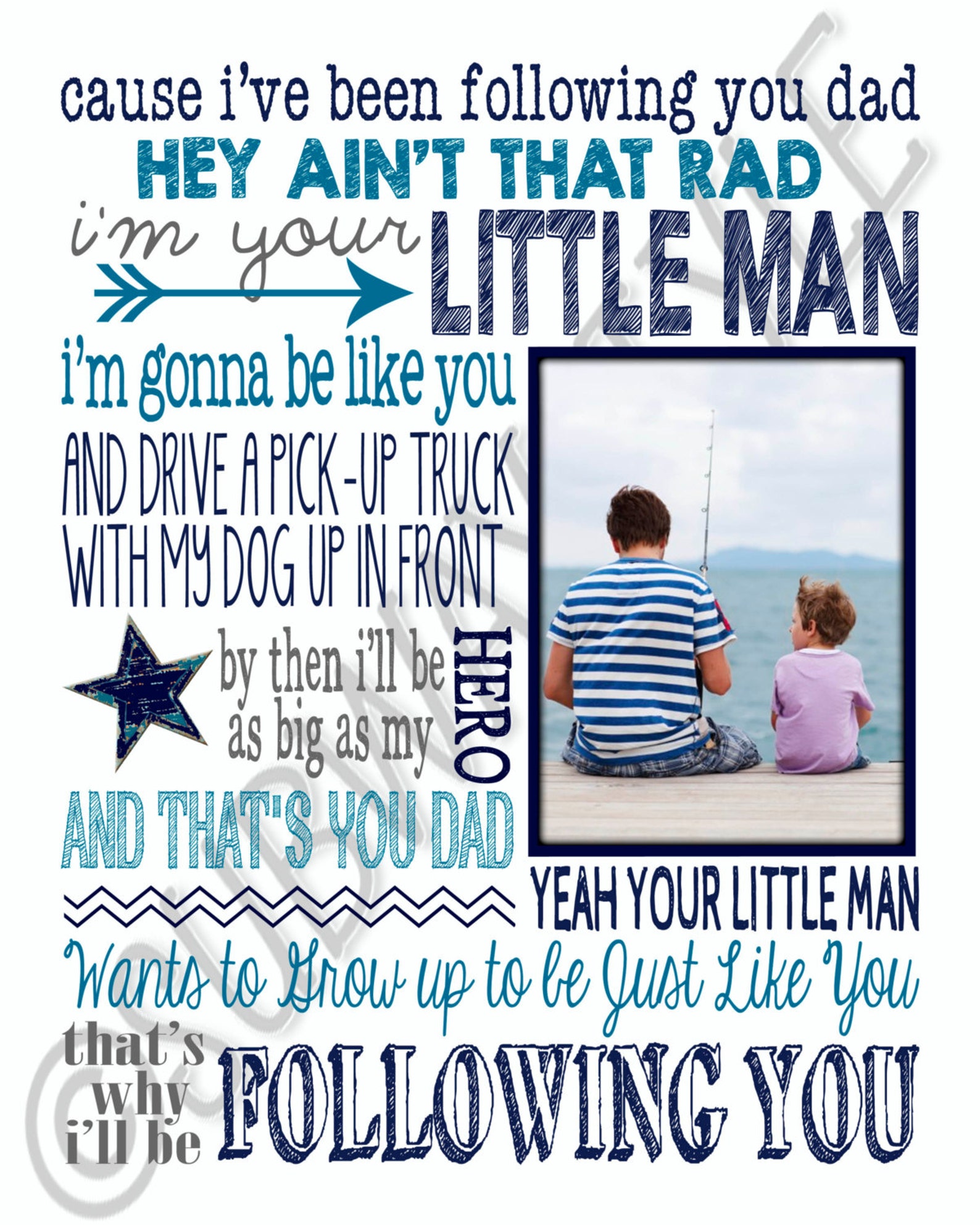 Printable Song Lyrics Art Father's Day Gift Birthday - Etsy