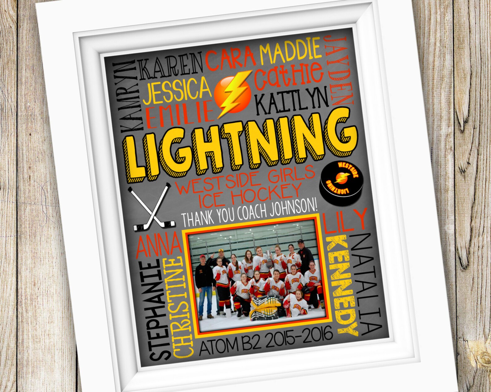 Hockey Coach Gift Hockey Team Gift Custom Printable Hockey | Etsy