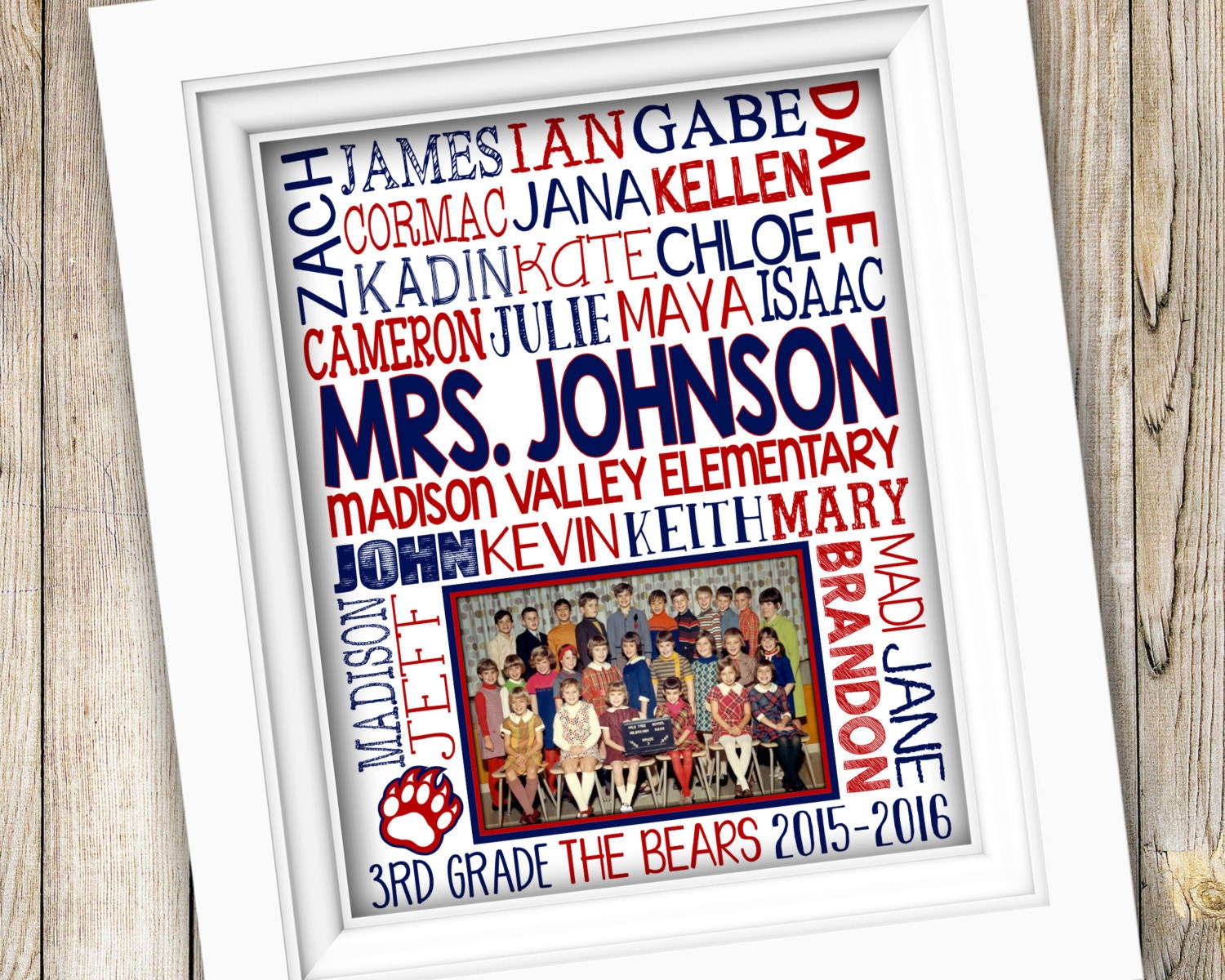 Printable Teacher Gift ~ Class Picture Subway Art ~ Personalized ...