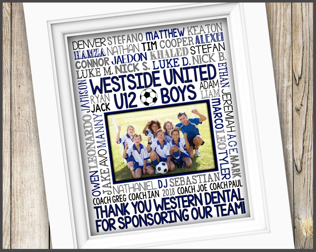 Team Sponsor Gift ~ End of Season Gift ~ Personalized Team Photo Gift ...