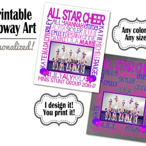 Custom Cheer Gift Personalized Cheerleading Team Photo Cheer Subway Art ...