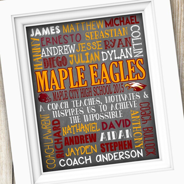 Football Subway Art - Etsy