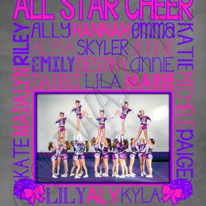 Custom Cheer Gift Personalized Cheerleading Team Photo Cheer Subway Art ...
