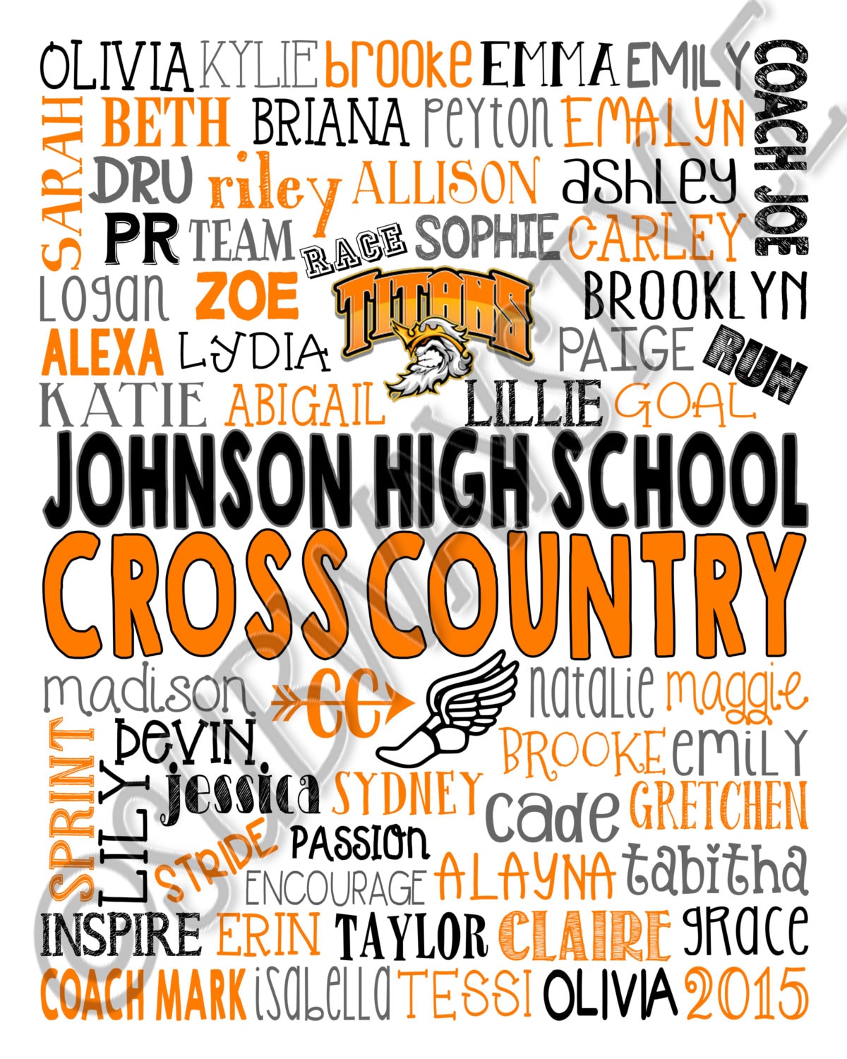 Cross Country Coach Gift ~ Cross Country Team Gift ~ Printable Cross ...