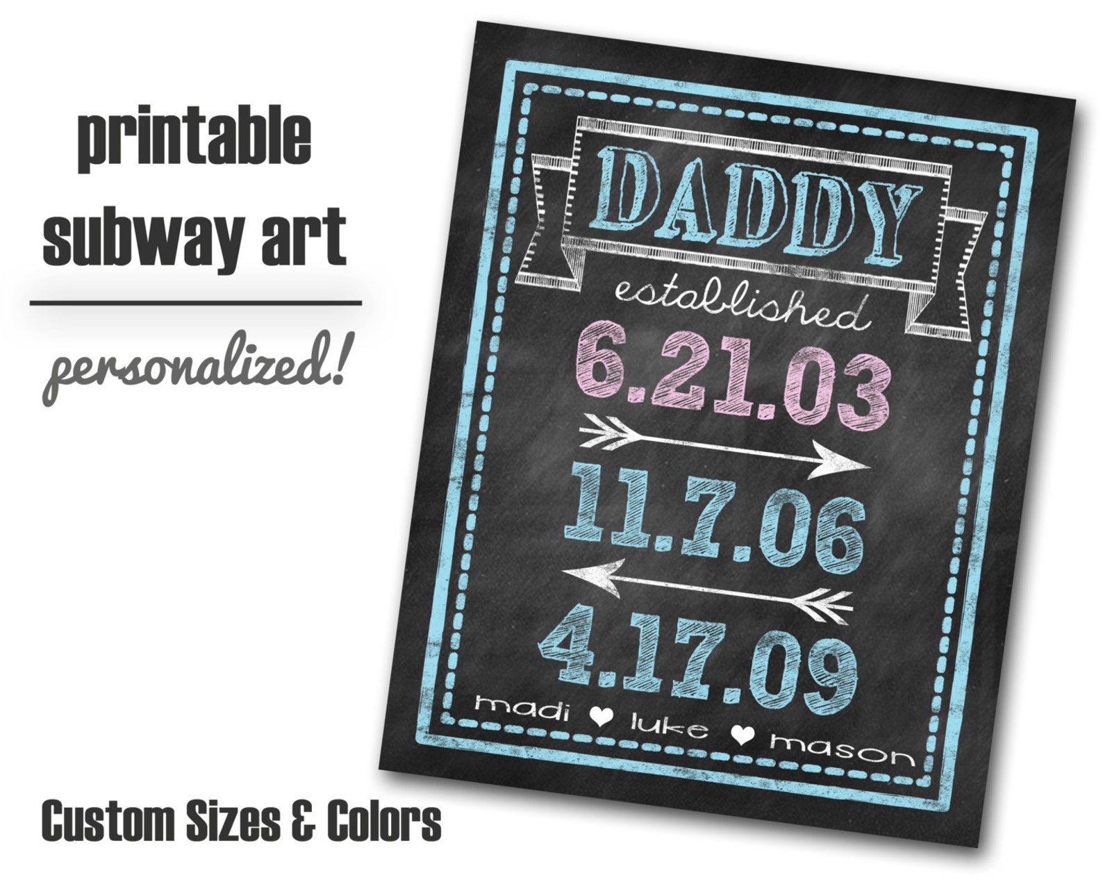 Father's Day Gift Personalized Custom Printable Daddy - Etsy