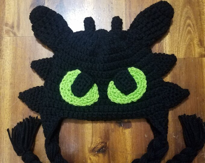 Crochet Toothless Inspired Hat, How to Train Your Dragon Hat, Dragon ...