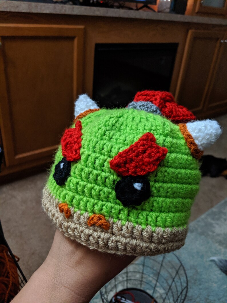 Crochet Bowser Jr. Hat Bowser hat Mario hat crochet hat | Etsy