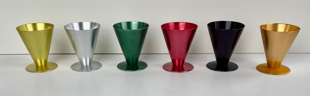Set of 6 Anodized Aluminum Cups 6 Colors Mid Century Modern - Etsy
