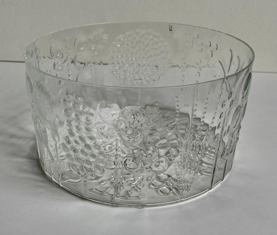 ARABIA Glass Flora BOWL Oiva TOIKKA 7.5" Iittala Nuutajarvi Mid Century ...