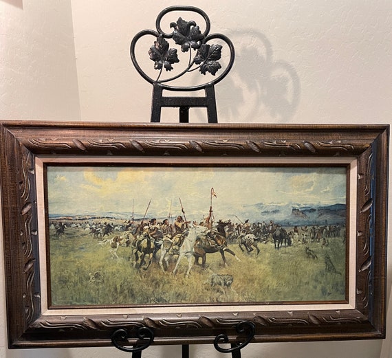 C.M. Russell's Signed Print on Canvas Lewis and Clark Meet - Etsy