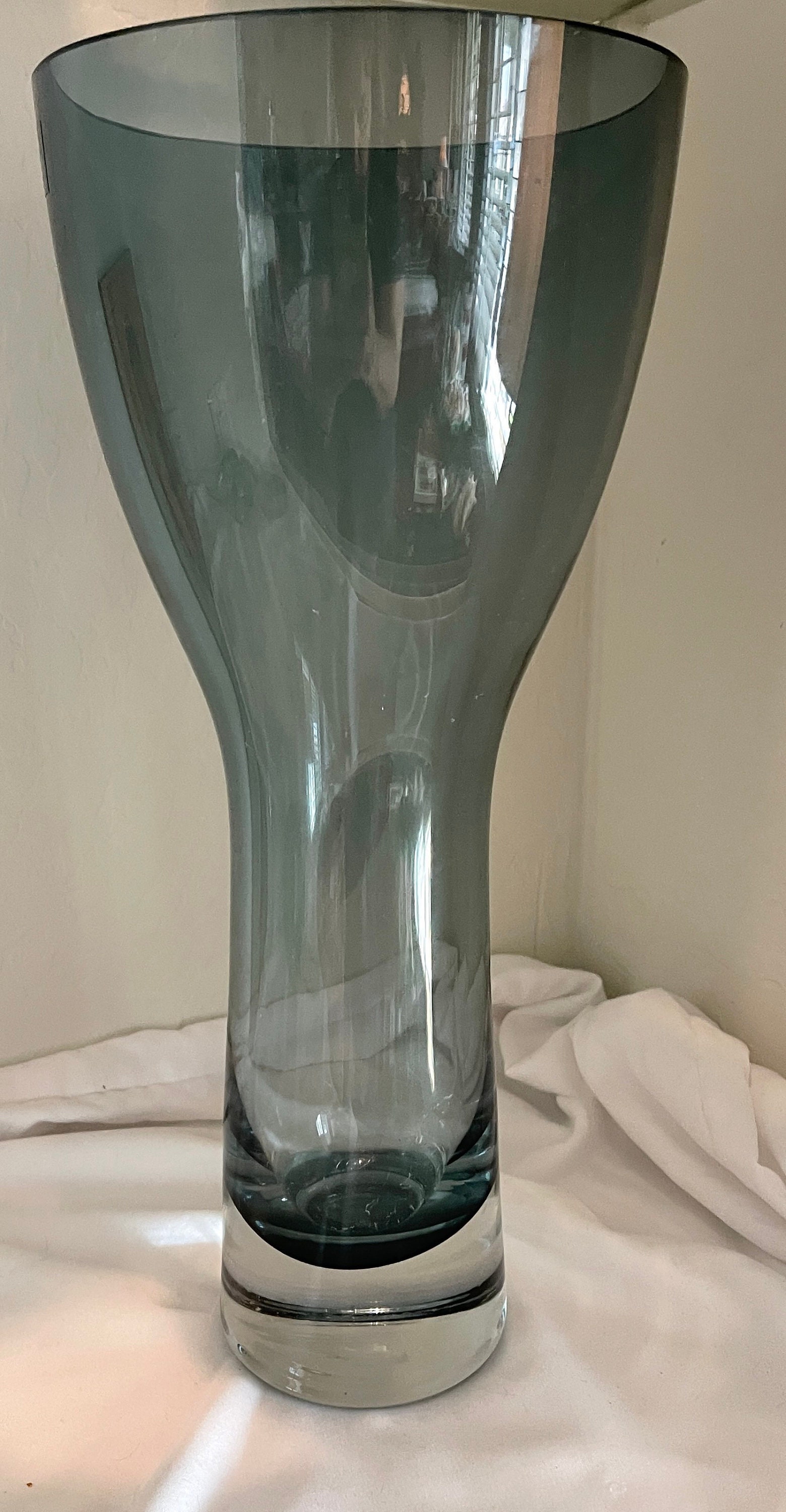 Vintage Poland LSA Blue Art Large Glass Vase - Etsy