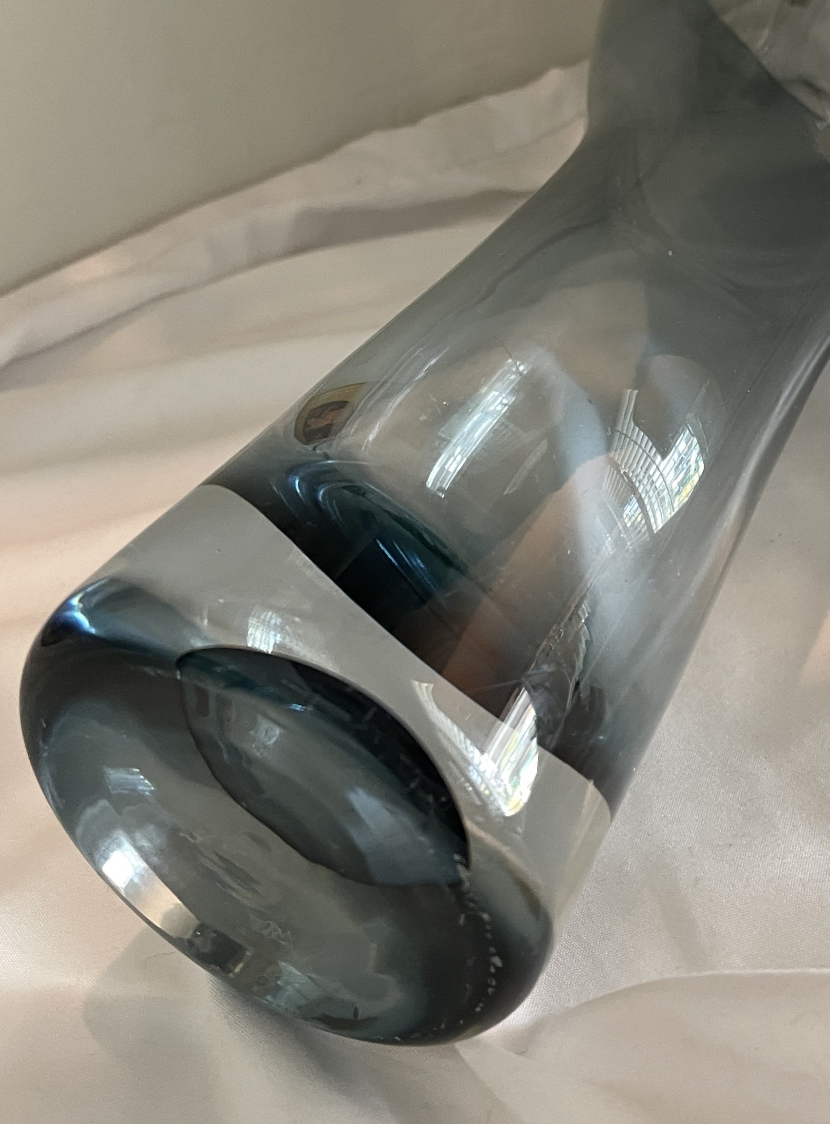 Vintage Poland LSA Blue Art Large Glass Vase - Etsy