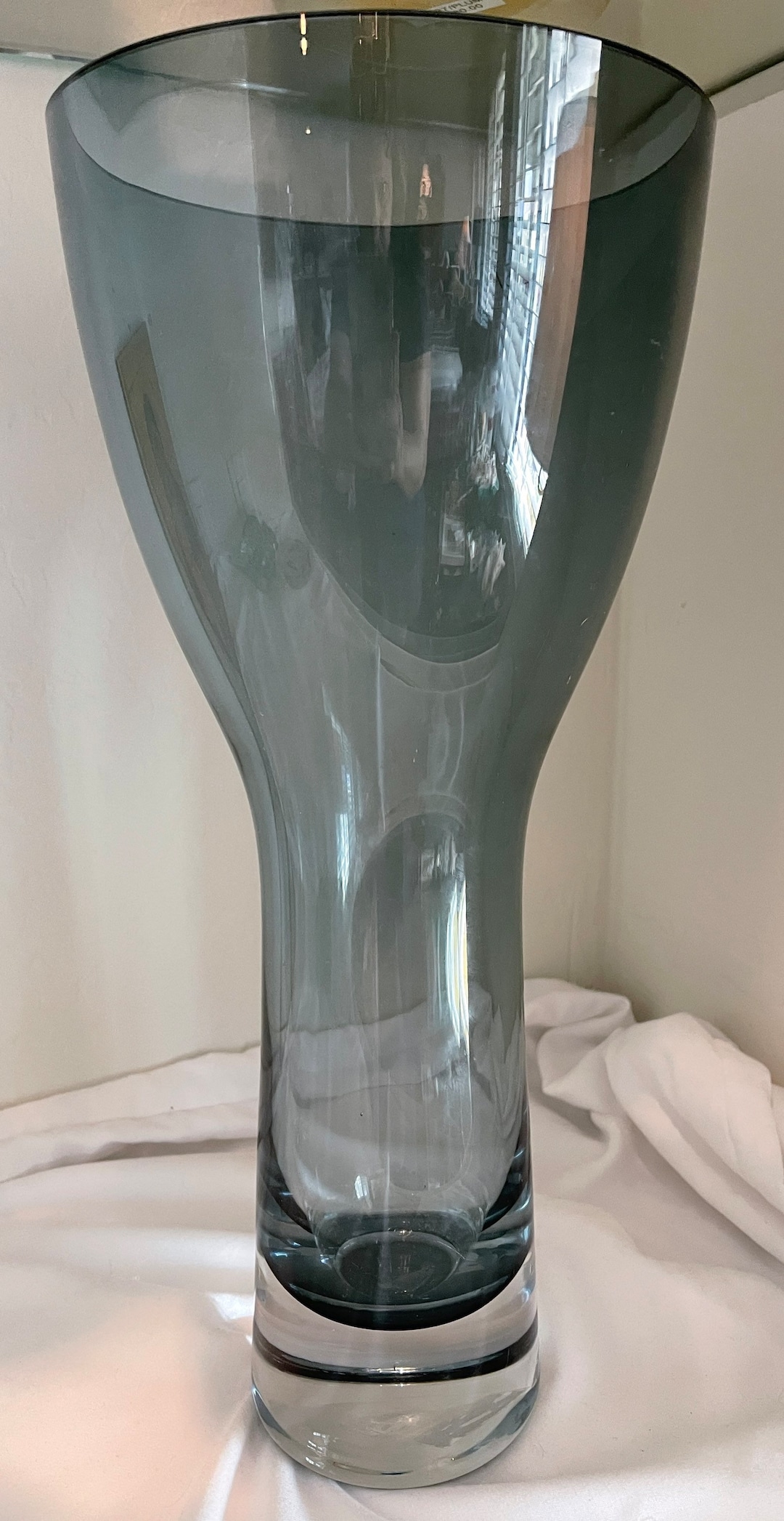 Vintage Poland LSA Blue Art Large Glass Vase - Etsy