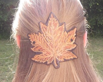 Leather hair clip | Etsy