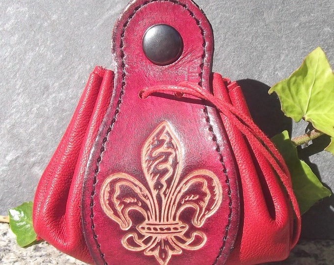 Small Antique French Leather Coin Purse With Metal Clasp, Retro Woman's ...