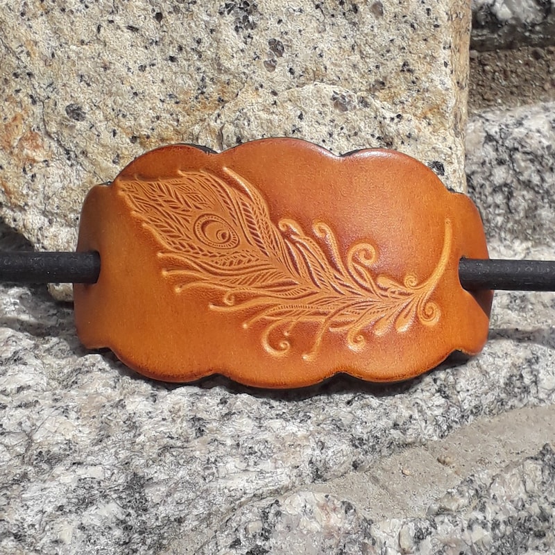 Leather Barrette - Etsy