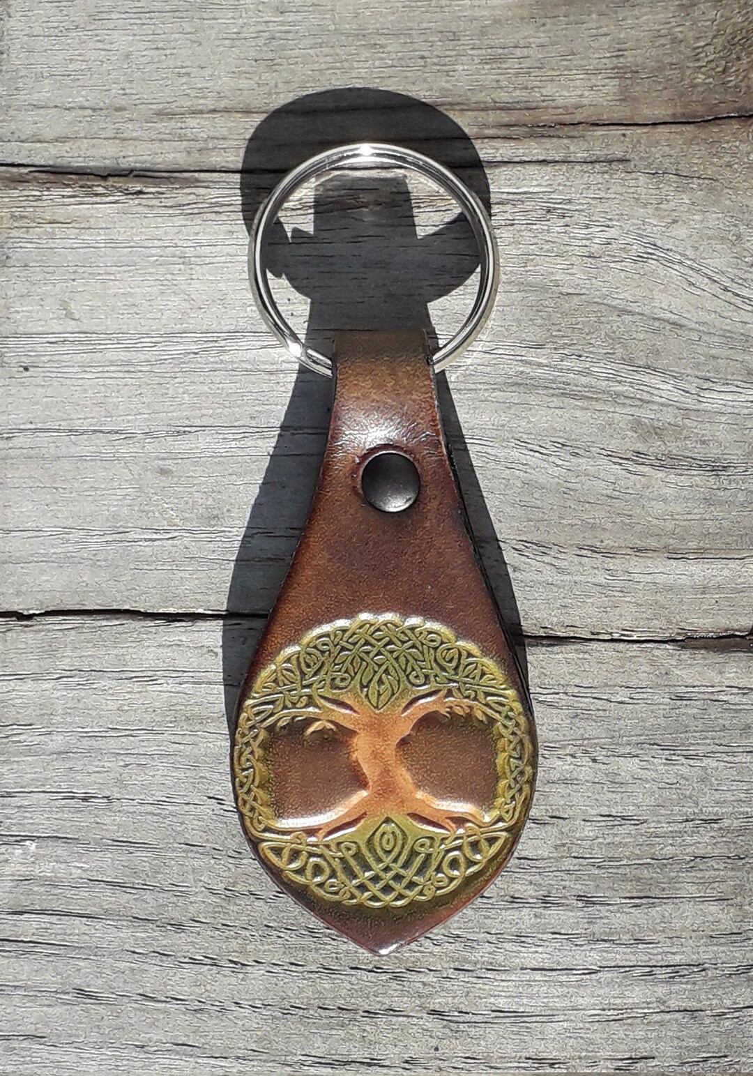 Leather Key Ring , Tree of Life Design , (16 Colours Available) - Etsy
