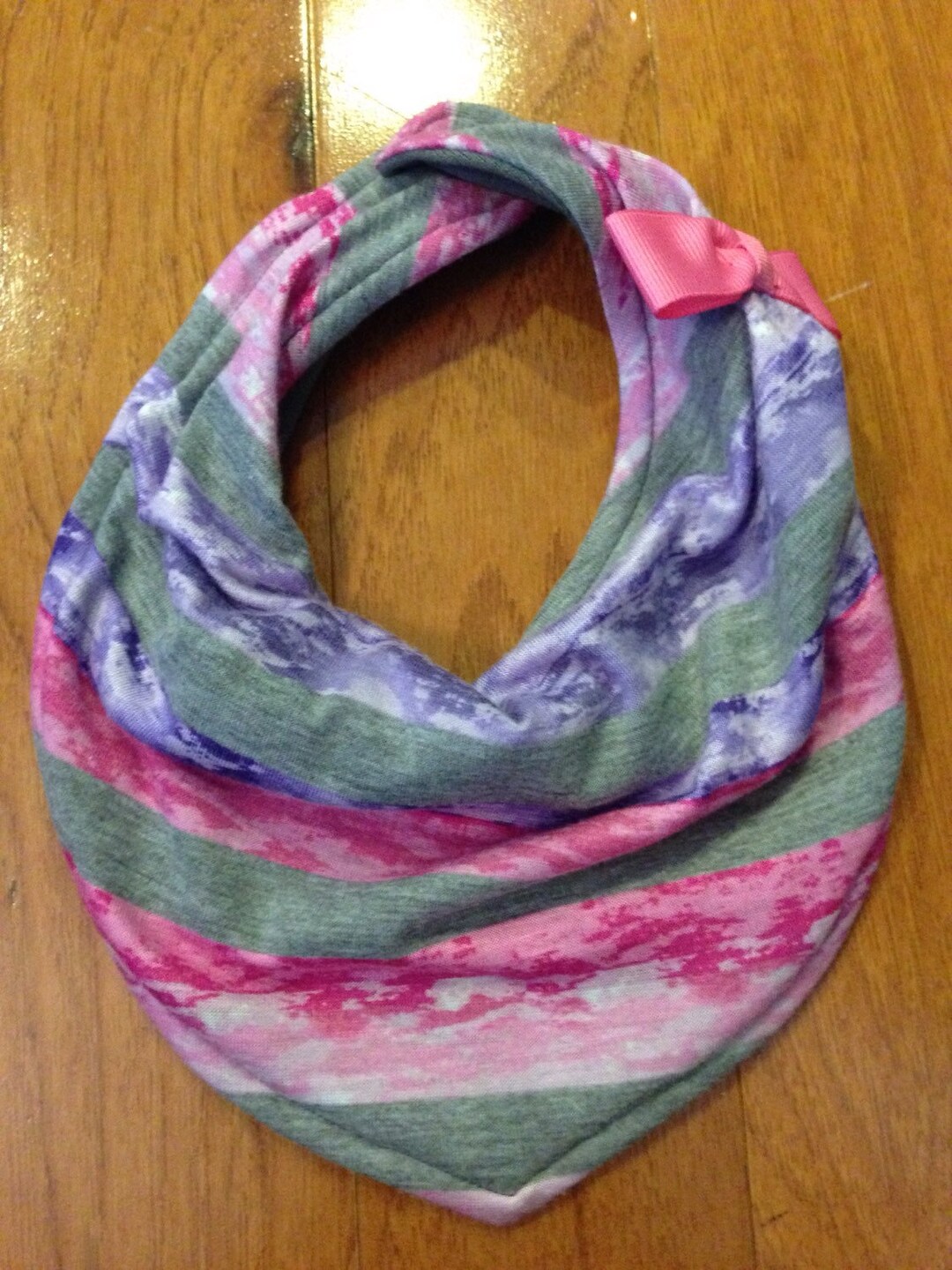 Pink & Purple Scarf Bib With Bow - Etsy