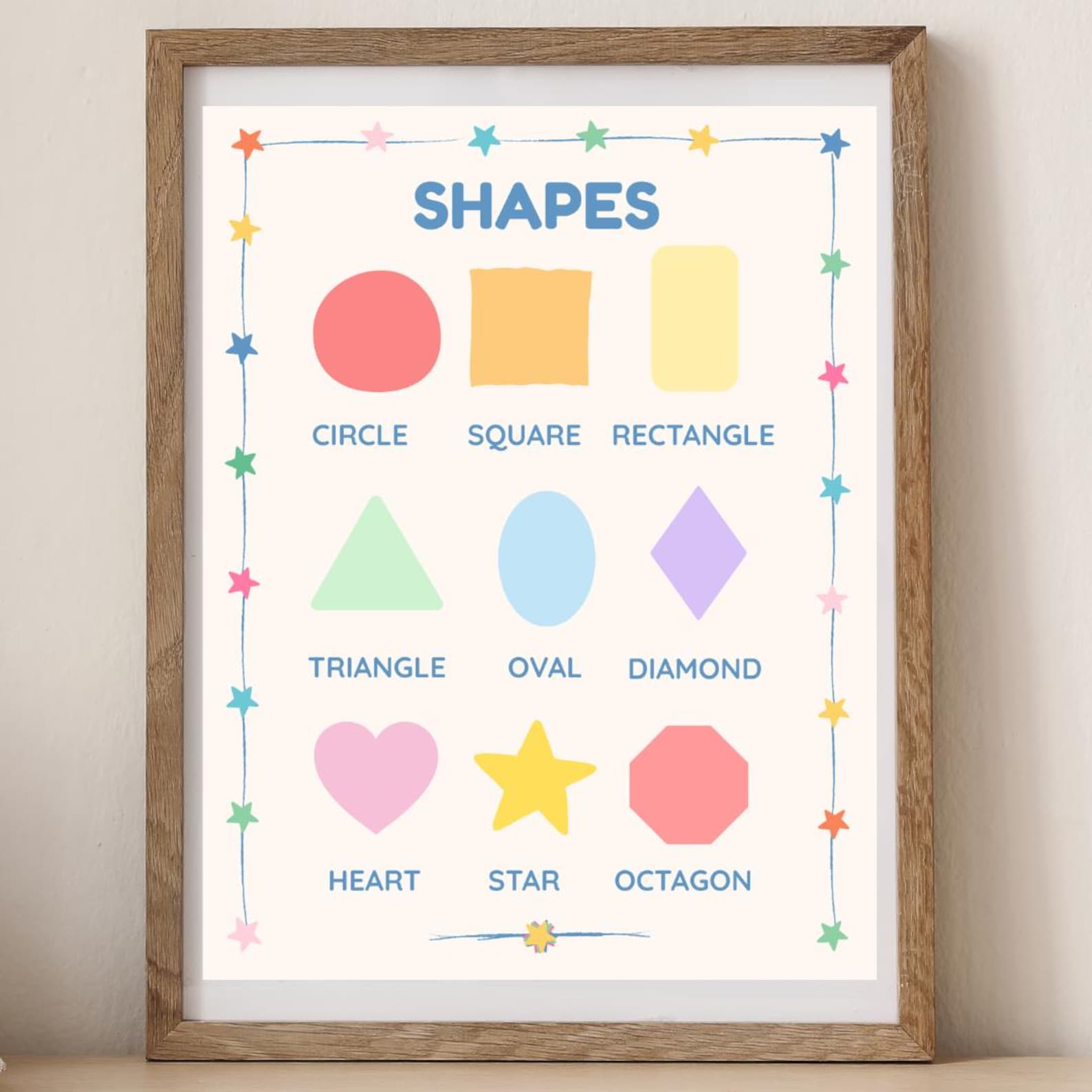 Shapes Poster Pack, Printable, Classroom Poster, Kindergarten Wall Art ...