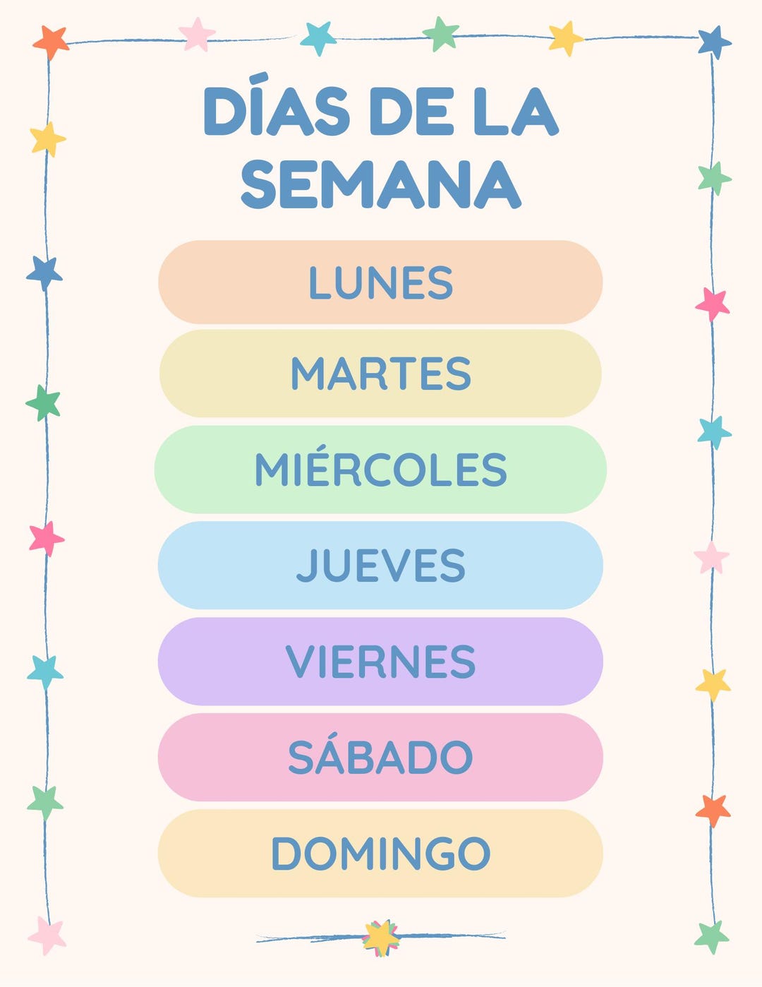 Dias De La Semana Poster Pack, Printable, Classroom Poster ...