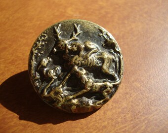 Brass hunt button | Etsy