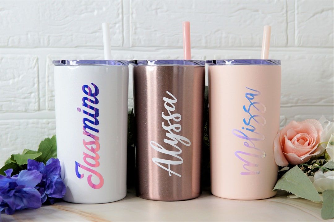 Personalized Mini Tumbler, Hot Cold Tumbler, Skinny Stainless Steel Cup ...