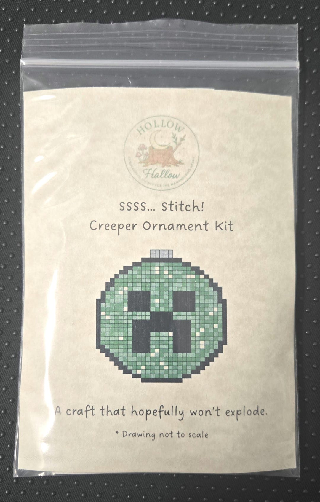 Minecraft Creeper Inspired Ornament DIY Cross Stitch Kit - Etsy