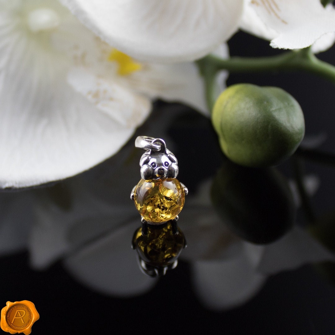 Amber Piglet Pendant Sterling Silver Cognac Baltic Amber Pig Pendant ...