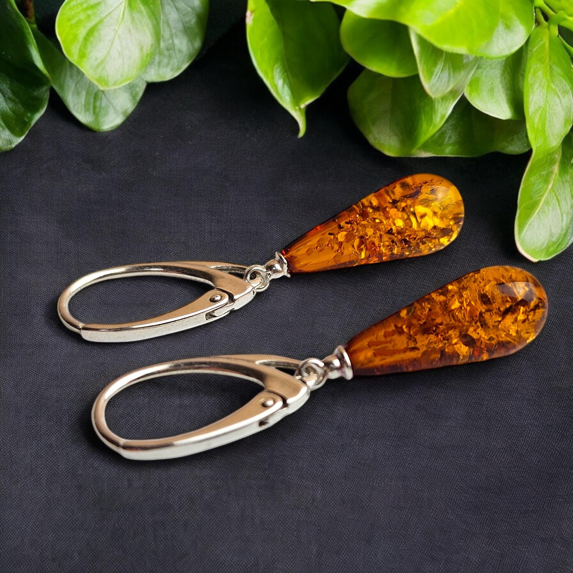 Everyday Natural Real Baltic Amber Earrings, Small Teardrop Large ...