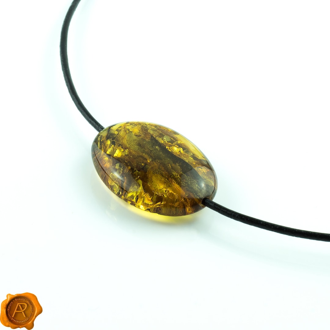 Earthy Large Baltic Amber Choker Pendant Necklace Gift Women, Chunky ...