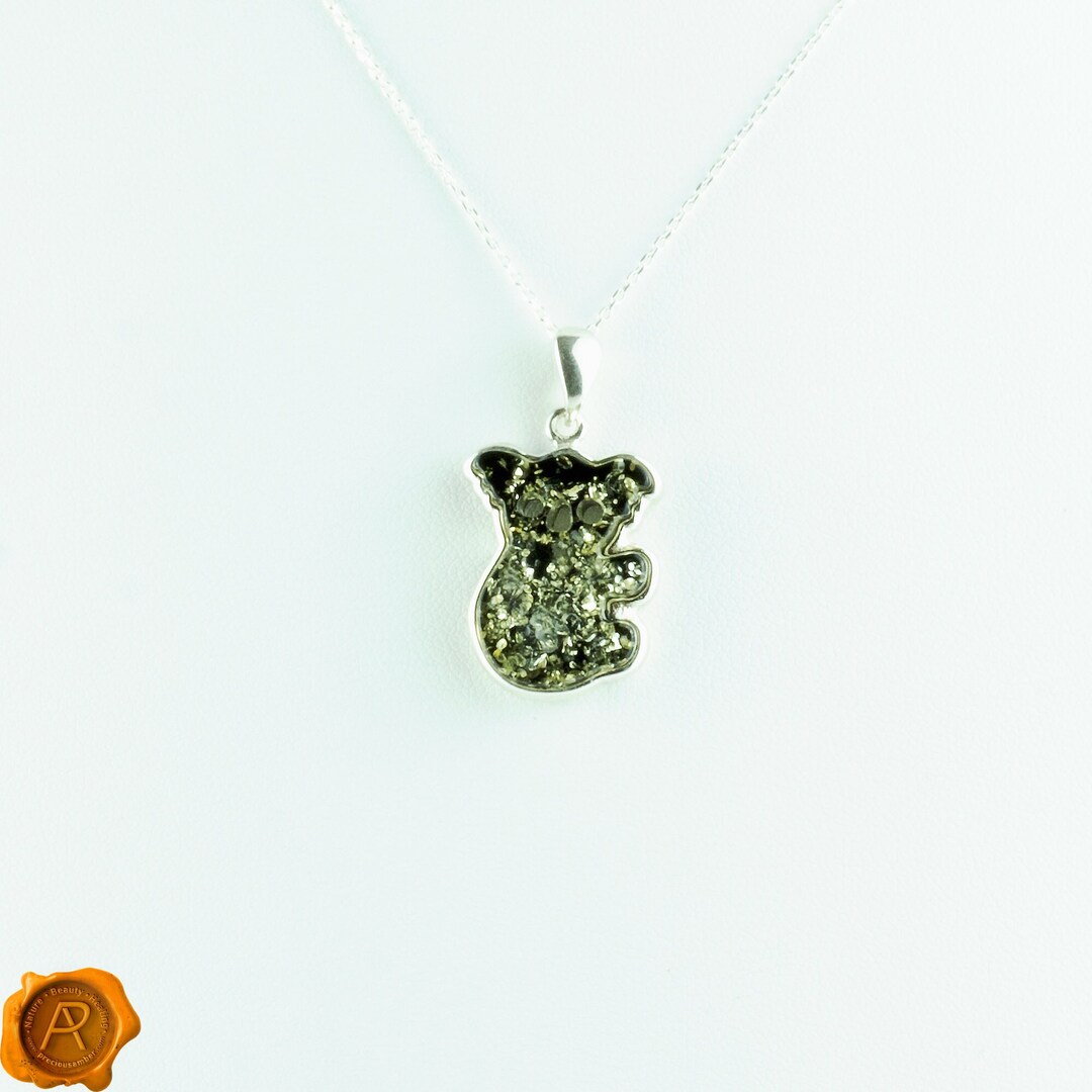 Cute Green Baltic Amber Koala Bear Silver Pendant Necklace | Koala ...