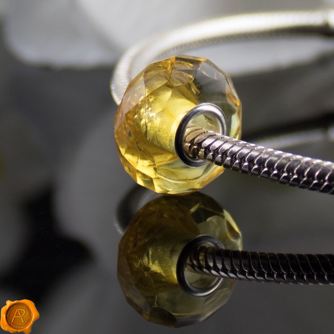 Faceted Lemon Amber Charm | Sterling Silver Baltic Amber Charms ...