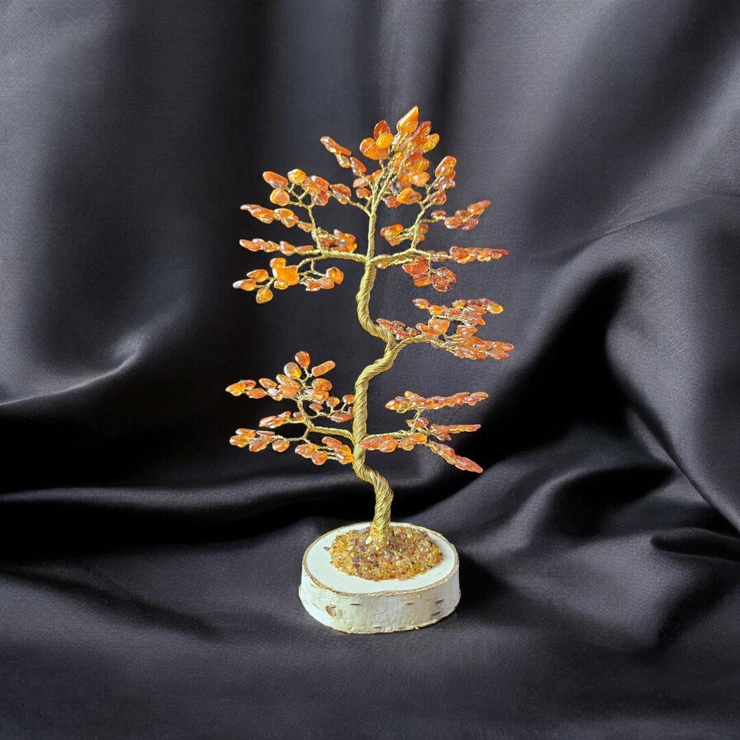 LARGE Baltic Amber Oak Tree of Life Luck Happiness Handmade Amber ...
