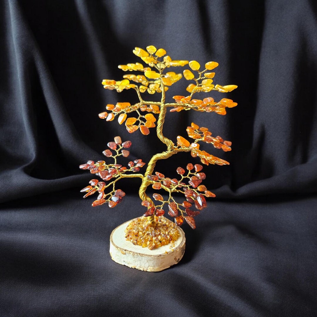 Large Baltic Amber Oak Tree of Life Luck Happiness Handmade Amber ...