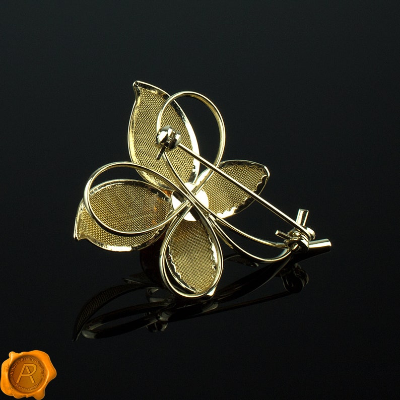 Amber Gold Brooch / Cognac Baltic Amber Flower Brooch / Floral - Etsy