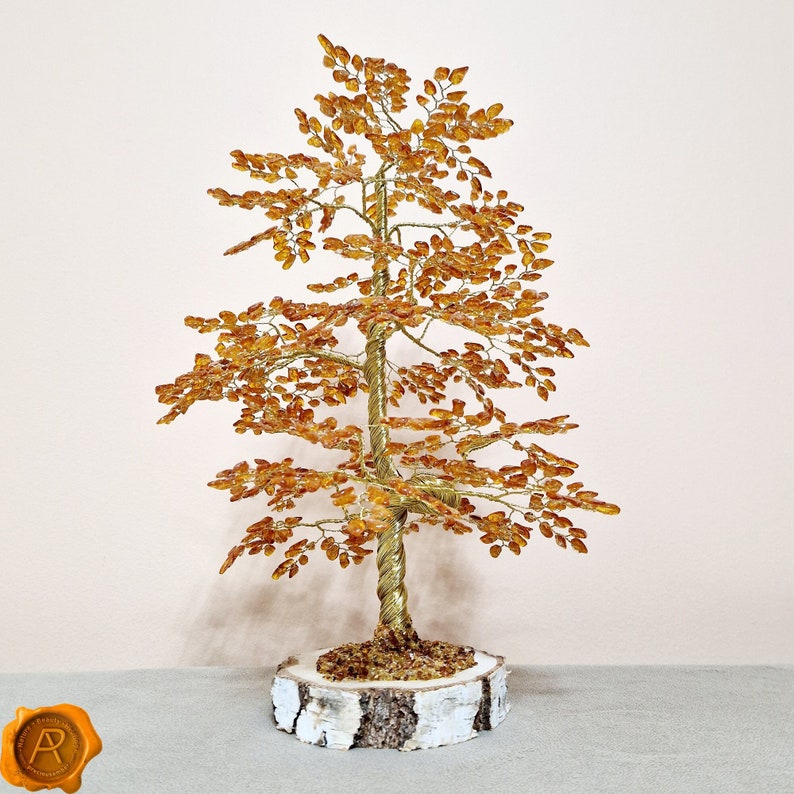 Stunning Handmade Amber Tree Gift | Large Honey Baltic Amber Oak Tree ...