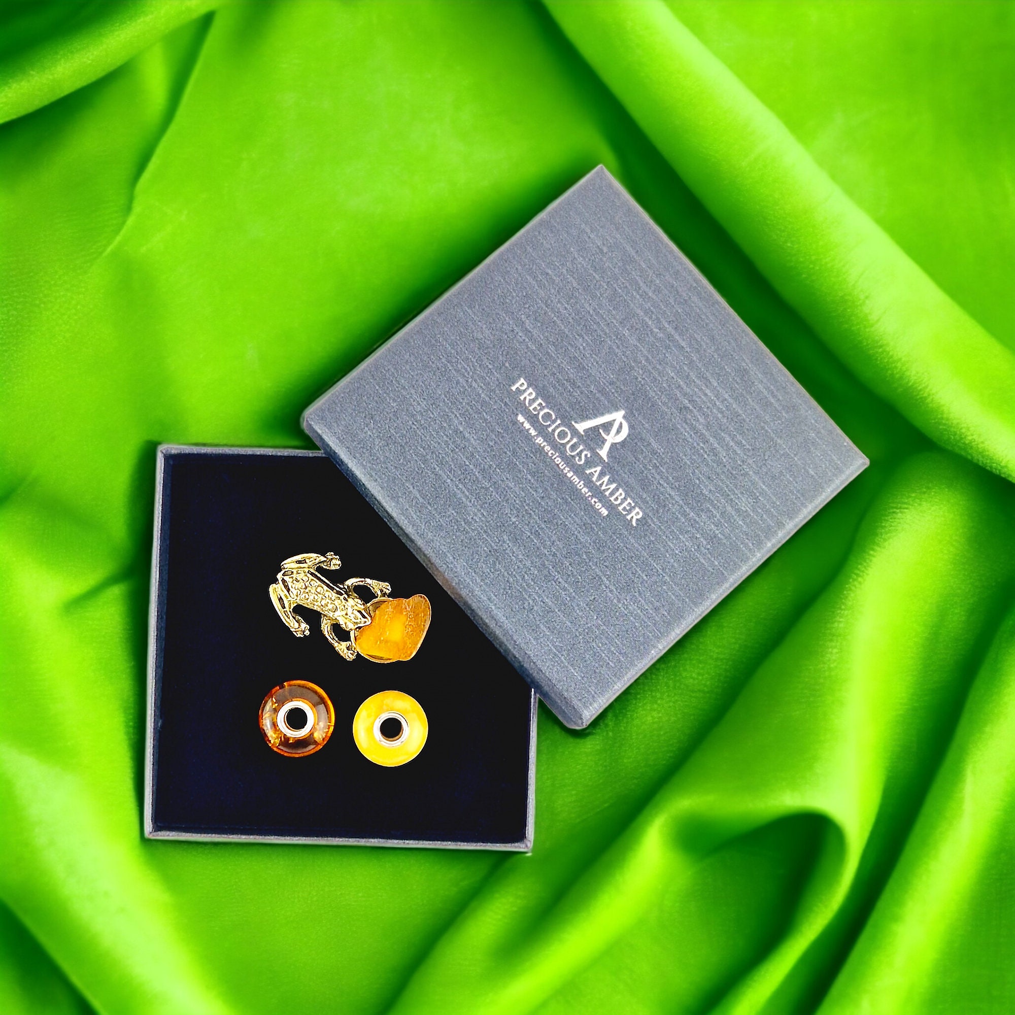 KOSTENLOSES GESCHENK 2 X Bernstein Charms für Pandora, Bernstein Silber ...