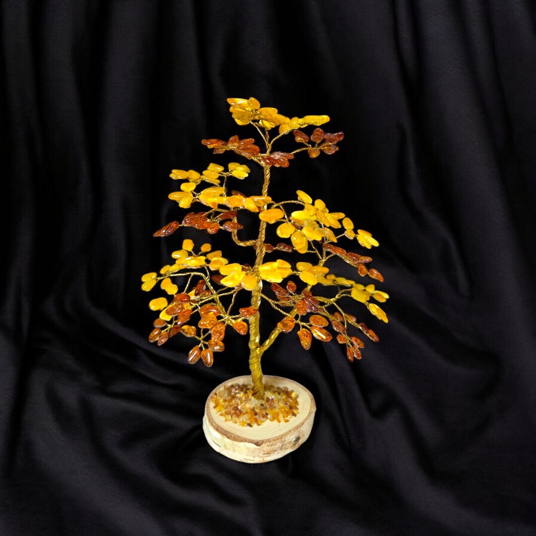LARGE Baltic Amber Pine Tree of Life Luck Happiness Handmade Amber ...
