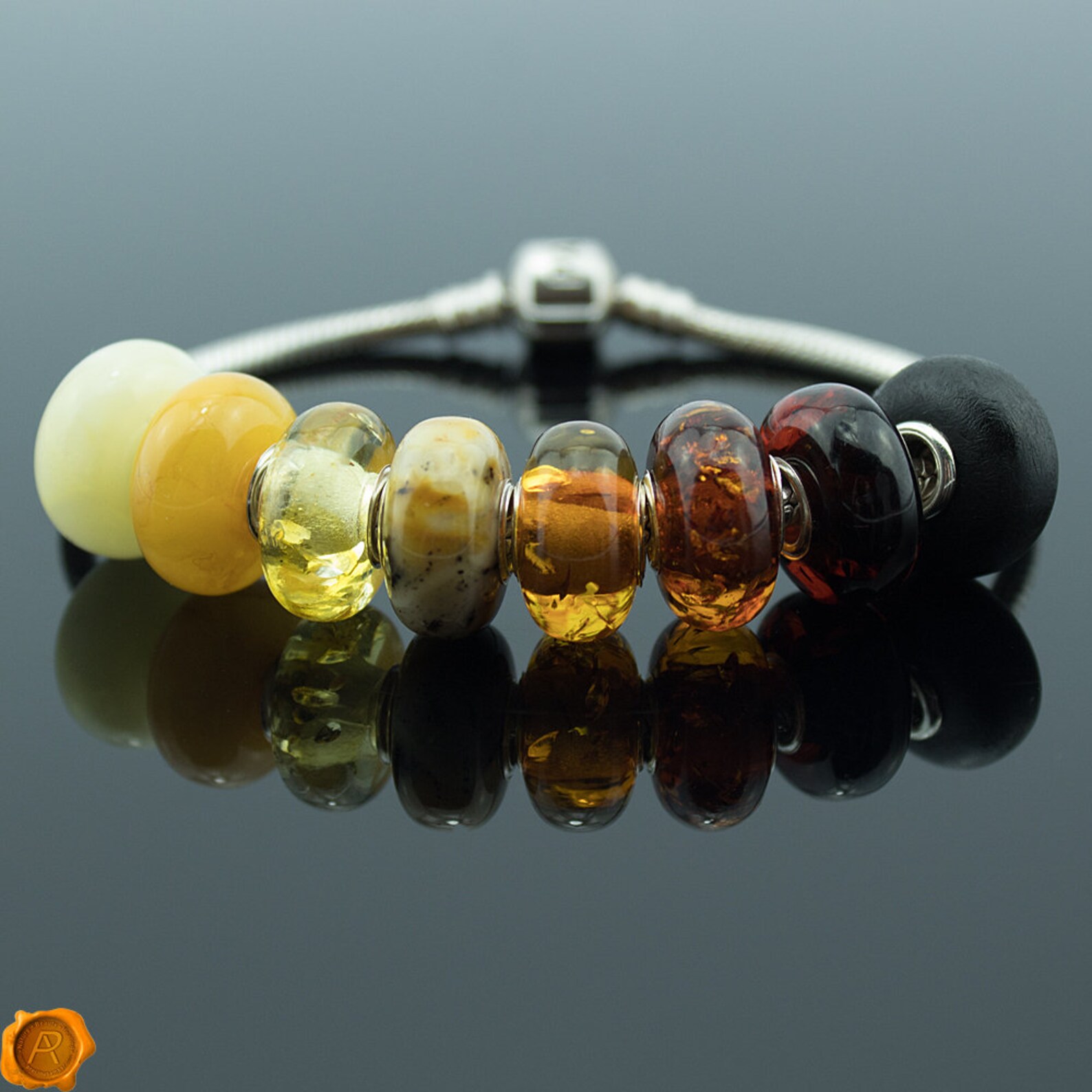 Vintage Baltic Amber Charm Bead Amber Donut Trollbeads Pandora ...