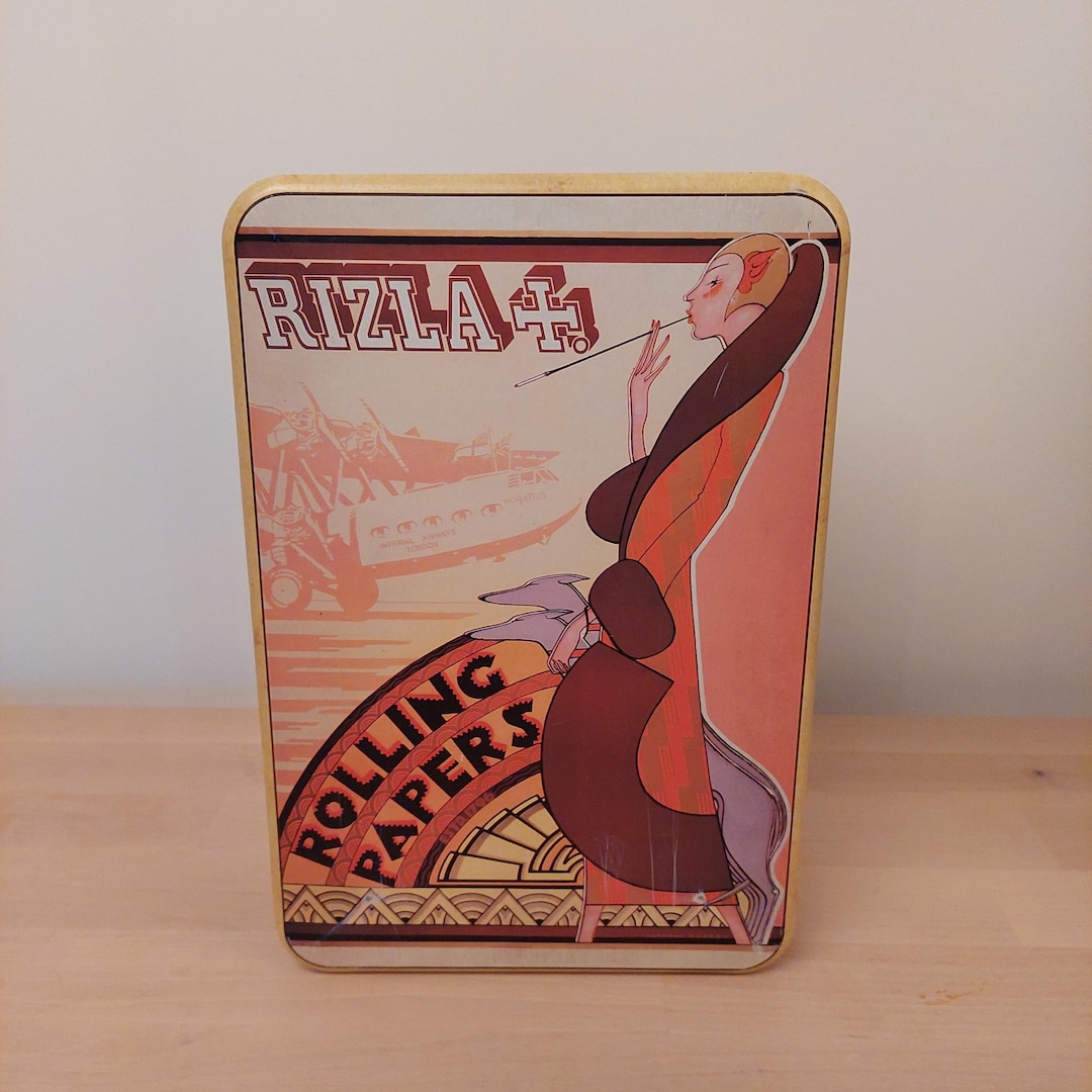 French Vintage Rizla+ Rolling Paper Tin, Massilly France, Art Deco ...