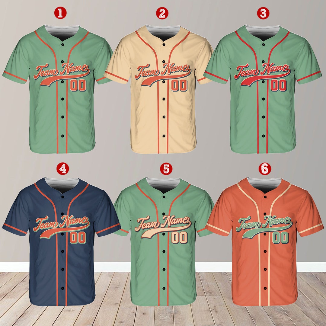 Custom Team Name and Number Baseball Jersey Personalized - Etsy