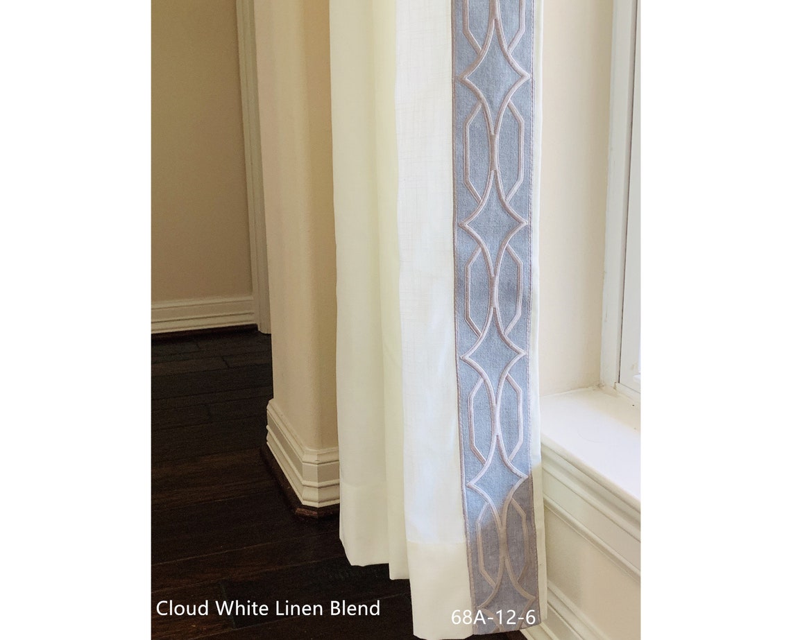 Curtains With Ribbon Trims, Custom Draperies With Border Trim, Made to ...