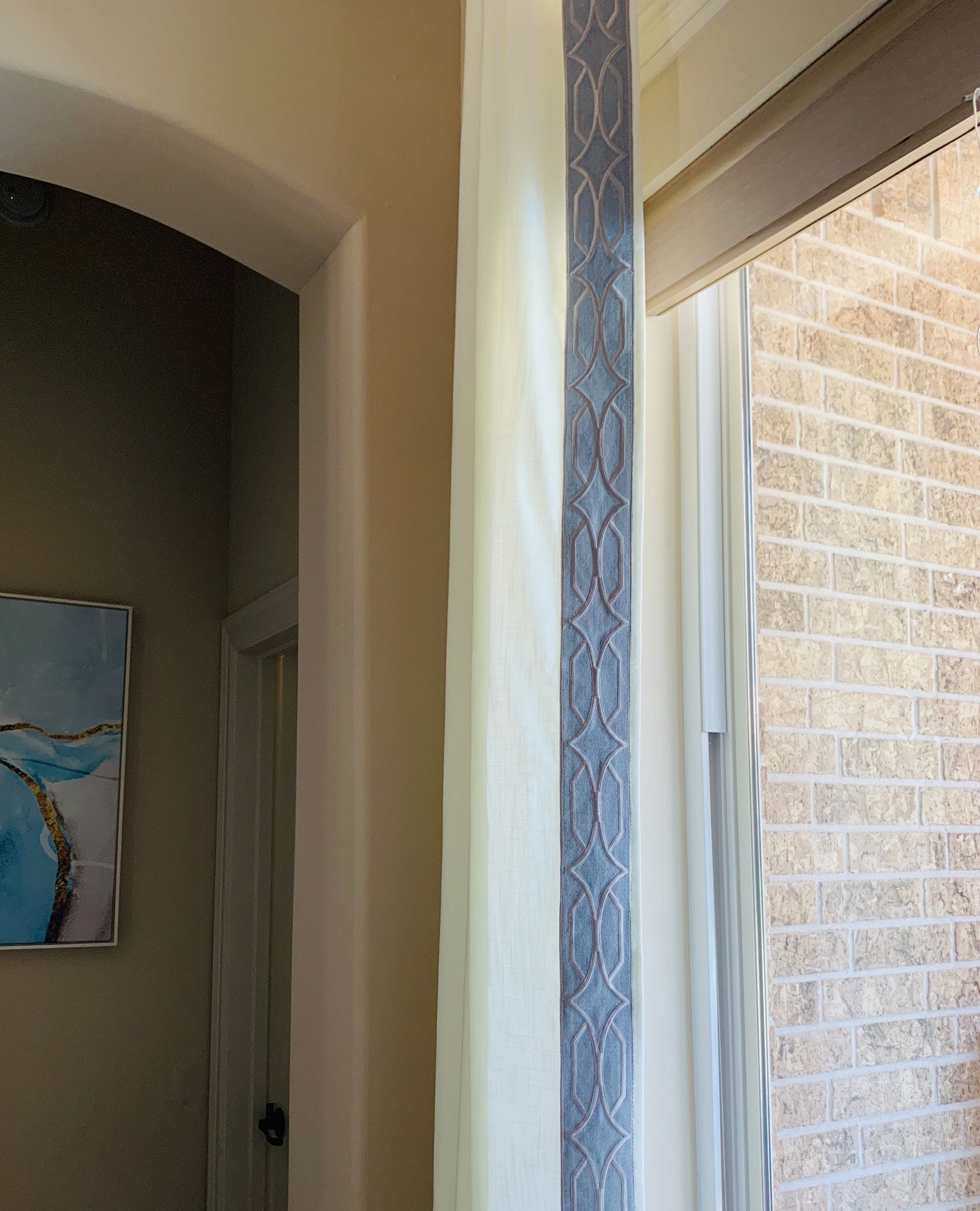 Curtains With Ribbon Trims, Custom Draperies With Border Trim, Made to ...