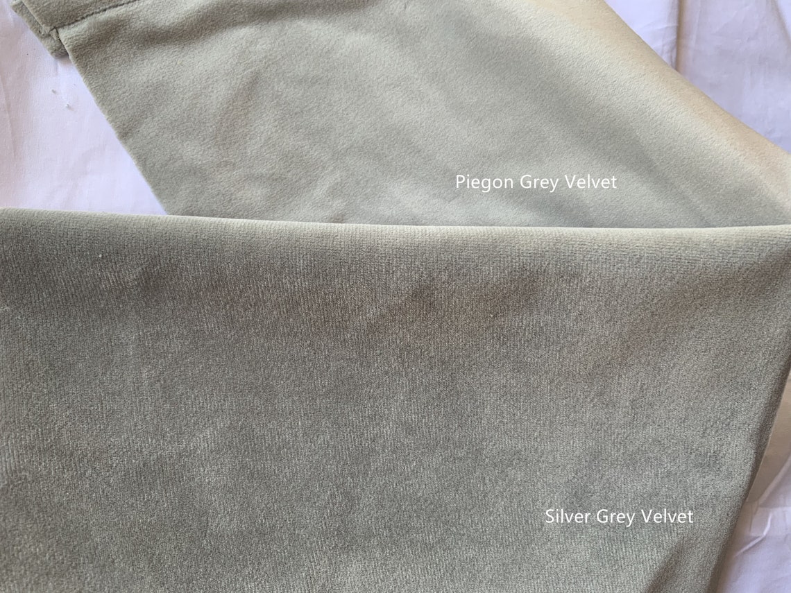 Pair of Grey Velvet Curtains, Bedroom Light Silver Grey Velvet Curtains ...
