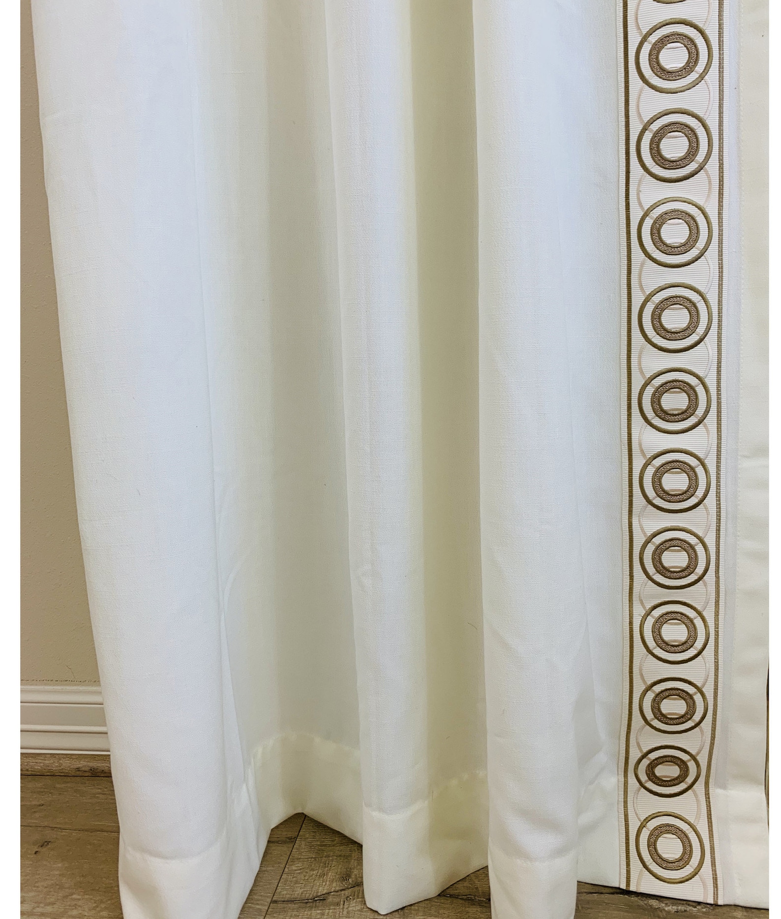Curtains With Ribbon Trims, Custom Draperies With Border Trim, Made to ...