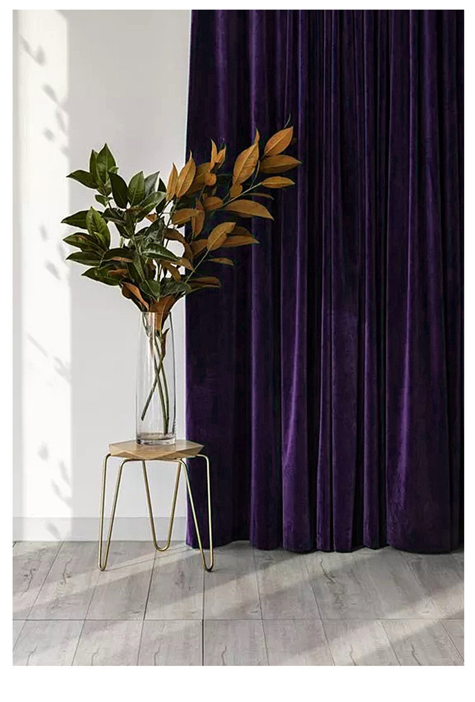 Pair of Purple Velvet Curtains Bedroom Velvet Curtains - Etsy